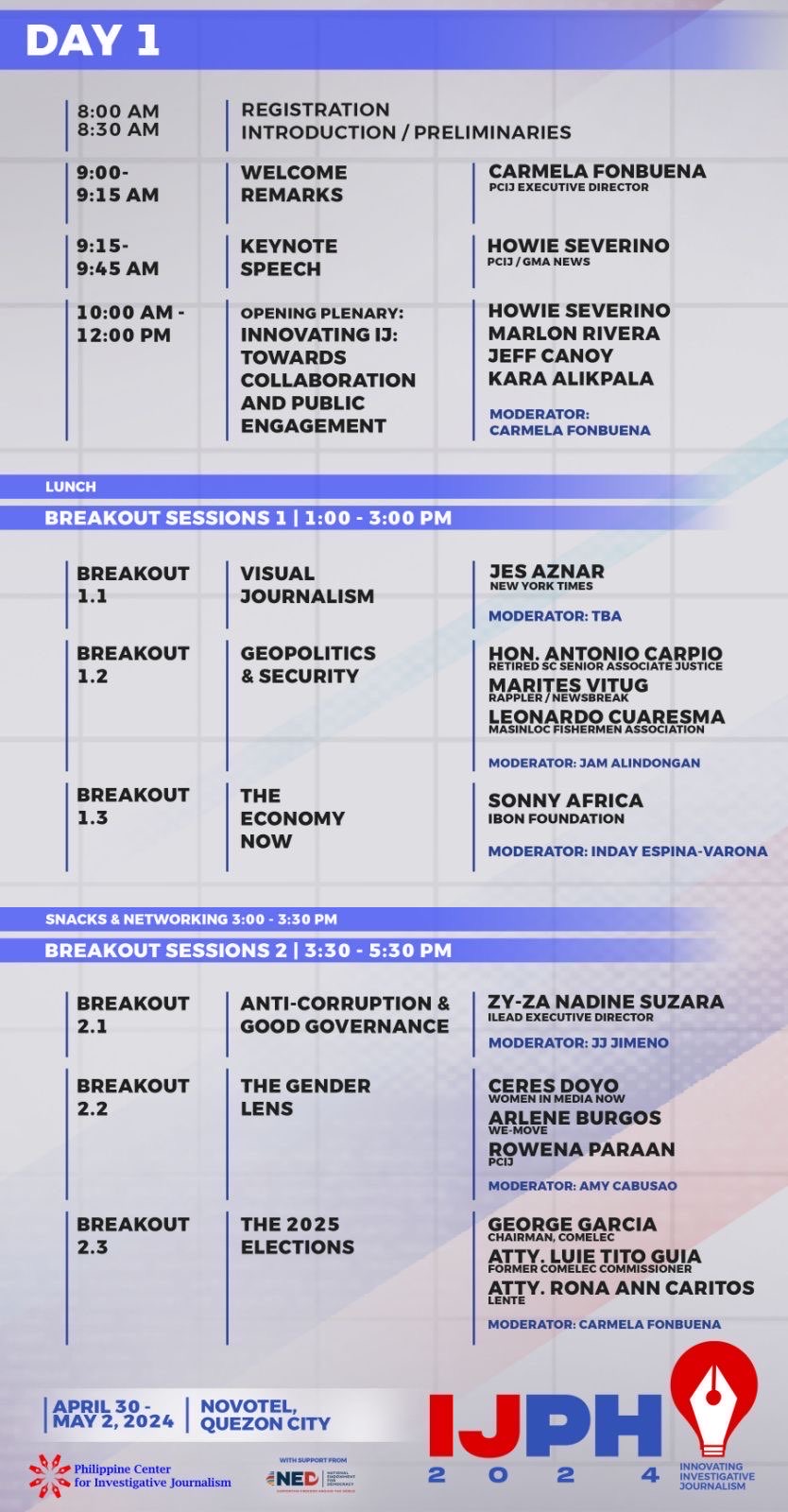 #IJPH2024 CONFERENCE SCHEDULE - PCIJ.org