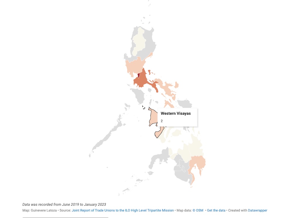 MAP: NCR, Calabarzon are hotspots for red-tagging of workers, labor ...